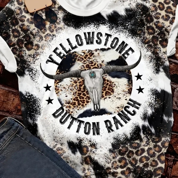 house of threads | Tops | New Dutton Ranch Animal Print Graphic Tee ...